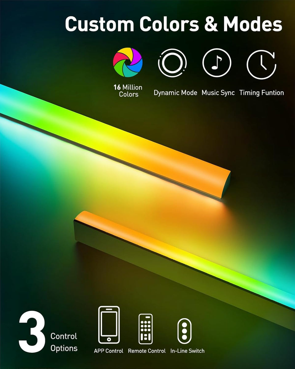 Pre-Assembled TV Wall Mount with LED Lights for 26-65 inch TVs – Perlegear