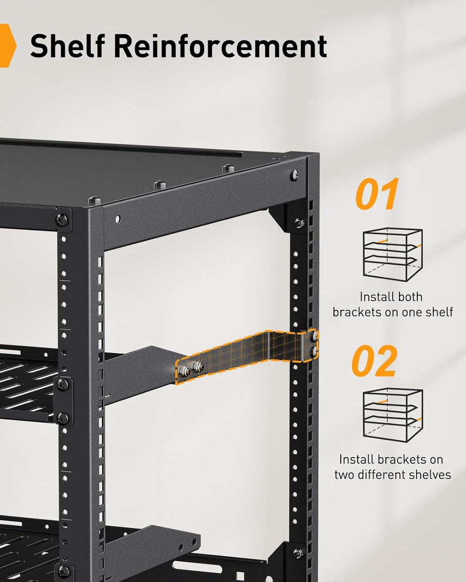 10U Open Frame Network Rack for 19″ Servers & AV Gear – Perlegear