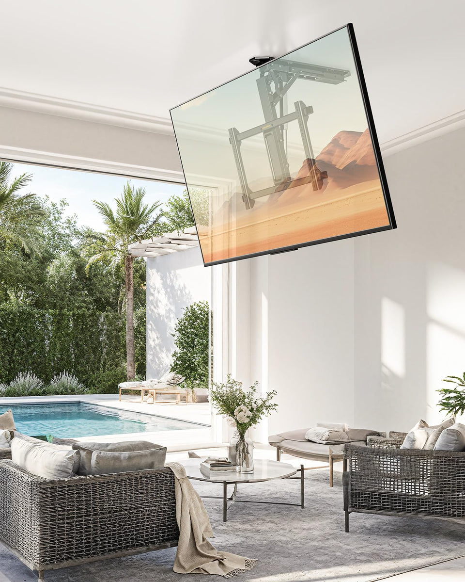 Perlegear Electric Ceiling TV Mount with Remote for 32-70 inch Flat an